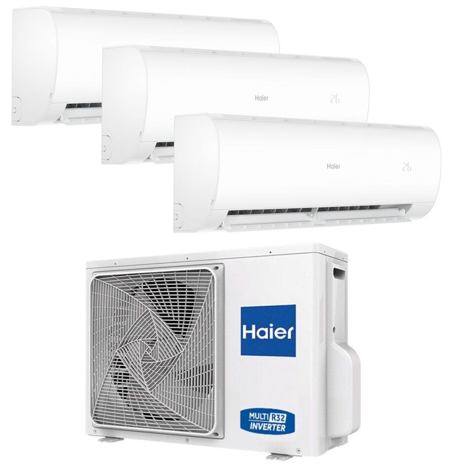 Climatizzatore Trial split Haier Pearl 9000 + 9000 + 12000 Btu Inverter ...